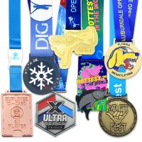 China Die Cast Custom Gold Medals Personalised 5k Running Medals With Ribbon for sale