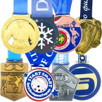 China Die Cast Custom Gold Medals Personalised 5k Running Medals With Ribbon for sale