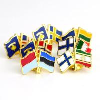 China Soft Enamel Metal Pin Badges Custom Country Flag Pin Badge for sale