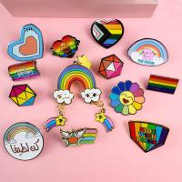 China Rainbow Metal Enamel Pins Company Custom Button Badge Pin 1 Inch for sale