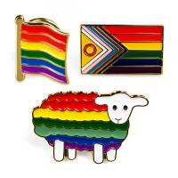 China Rainbow Metal Enamel Pins Company Custom Button Badge Pin 1 Inch for sale