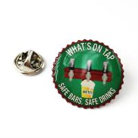 China Custom Metal Name Pin Badges Domed Resin Badges 37mm 25mm Size for sale