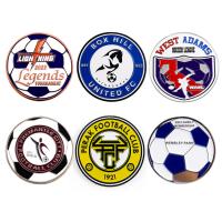 China Custom Football Lapel Pin Badges Hard Enamel Auto Badges And Emblems for sale