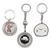 China Enamel Name Metal Keychain Custom Logo Engravable Round Key Ring for sale