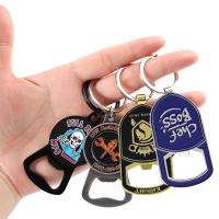China 3D Letter Brand Metal Bottle Opener Keychain Custom Hard Enamel for sale