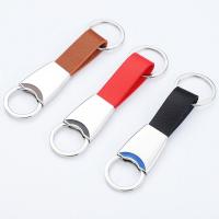 China Sublimation Car PU Leather Keychain Blank Key Holder with Custom Logo for sale