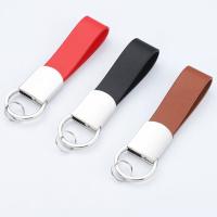 China Sublimation Car PU Leather Keychain Blank Key Holder with Custom Logo for sale