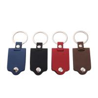 China Sublimation Leather Metal Key Chain Cover with Laser Engraving Logo for sale