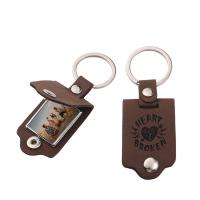 China Sublimation Leather Metal Key Chain Cover with Laser Engraving Logo for sale