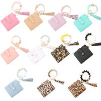 China Double Sided Pu Leather Keychain Printing Engraved Name Keyring for sale