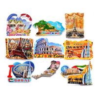 China Round Epoxy Custom City 3d Printing Magnets For Refrigerator for sale