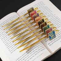 China Personalised Metal Custom Bookmark Gold Enamel Zinc Alloy Book Marks for sale