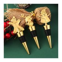 China Custom Wine Stopper Golden Christmas Champagne Wine Bottle Stoppers for sale