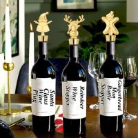 China Custom Wine Stopper Golden Christmas Champagne Wine Bottle Stoppers for sale