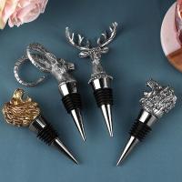 China Animal Head Wine Stopper Custom Logo Zinc Alloy Metal Champagne Stopper for sale
