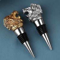 China Animal Head Wine Stopper Custom Logo Zinc Alloy Metal Champagne Stopper for sale