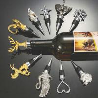 China Animal Head Wine Stopper Custom Logo Zinc Alloy Metal Champagne Stopper for sale