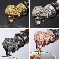 China 3D Animal Head Wine Pourer Stainless Steel 304 Decanter Pourer for sale