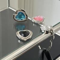 China Crystal Alloy Foldable Handbag Hook Heart Shape Bag Table Hanger Hook for sale