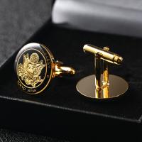 China Metal Custom Cufflinks Gift Set Engraved Gold Cufflinks Mens Accessories for sale