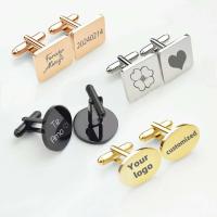 China Engraved Monogram Custom Cufflinks Personalized Silver for Wedding Present for sale