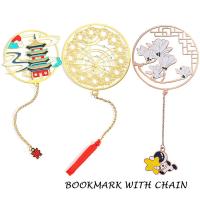 China Custom Enamel Tassels Metal Bookmarks Letterpress Printing for sale