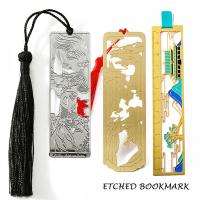 China Custom Enamel Tassels Metal Bookmarks Letterpress Printing for sale