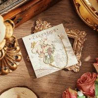 China Hollow Custom Bookmark Vintage Flowers Painting With Metal Chain Pendant for sale