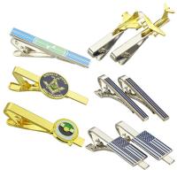 China Men Metal Tie Bar Clip Set Vintage with Rose Gold color Custom Logo for sale