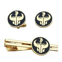 China Custom Cufflink Tie Clips Set Soft Enamel Color For Men'S Suit Shirt for sale