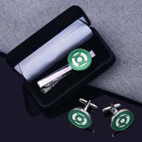 China Zinc Alloy Brass Cufflink And Tie Bar Set With Custom Logo for sale