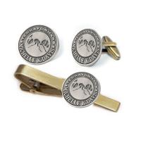 China Men Jewelry Cufflink And Tie Clip Set 3D Zinc Alloy Custom Tie Pin for sale