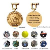 China Personalised Military Dog Tags 3D Embossed Pure Copper Etched for sale