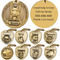 China Personalised Military Dog Tags 3D Embossed Pure Copper Etched for sale