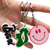 China Soft Pvc Keychain 2D 3D Custom Logo Rubber Anime Promotional Key Rings for sale