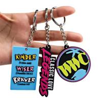 China Custom Silicone Rubber Keyring 2D 3D Printing Soft Pvc Keyrings for sale