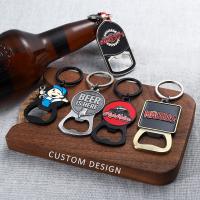 China Custom Logo Magnetic Bottle Opener Keychain Metal Zinc Alloy Enamel Beer Opener for sale