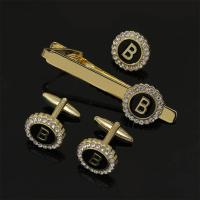 China Custom Made Tie Clips A-Z 26 Letters Capital Initial Cufflinks And Tie Clips For Men for sale