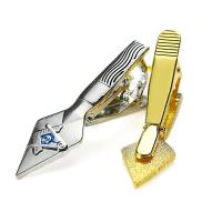 China Gold Silver Plated Soft Enamel Masonic Tie Clips Airplane Tie Clip Engraved Tie Pin for sale