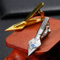 China Gold Silver Plated Soft Enamel Masonic Tie Clips Airplane Tie Clip Engraved Tie Pin for sale