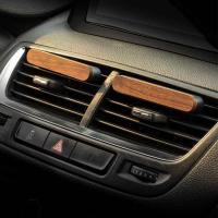 China Custom Logo Car Aroma Diffuser Lasting Fragrance Natural Wood Car Vent Air Freshener for sale
