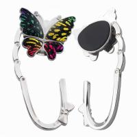 China Personalise Bag Hanger Colorful Butterfly Table Hook Custom Logo Portable Purse Hook for sale