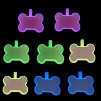 China Bone Shape Custom Laser Logo Glow Silicone Lights Animal Collar Silicone Dog Tag Kit for sale