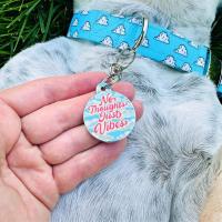 China Custom Logo Engraved Laser Retro Boho Pet Tag Personalized Qr Code Dog Id for sale