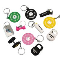 China Rubber Soft PVC Keychain Gym Key Chain Workout Gift WeightLifter Fitness Keychain for sale