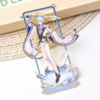 China Customized Kawaii Genshin Impact Design UV Printing Gold Plated Metal Bookmark for sale