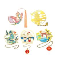 China Custom Enamel Tassels Metal Bookmarks Letterpress Printing for sale
