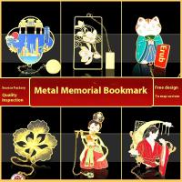 China Custom Enamel Tassels Metal Bookmarks Letterpress Printing for sale