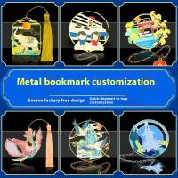 China Custom Enamel Tassels Metal Bookmarks Letterpress Printing for sale