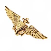 China Custom Design Metal Enamel Pins Badges Gold Plating Engraved Airline Wings Pin Badge For Clothing for sale